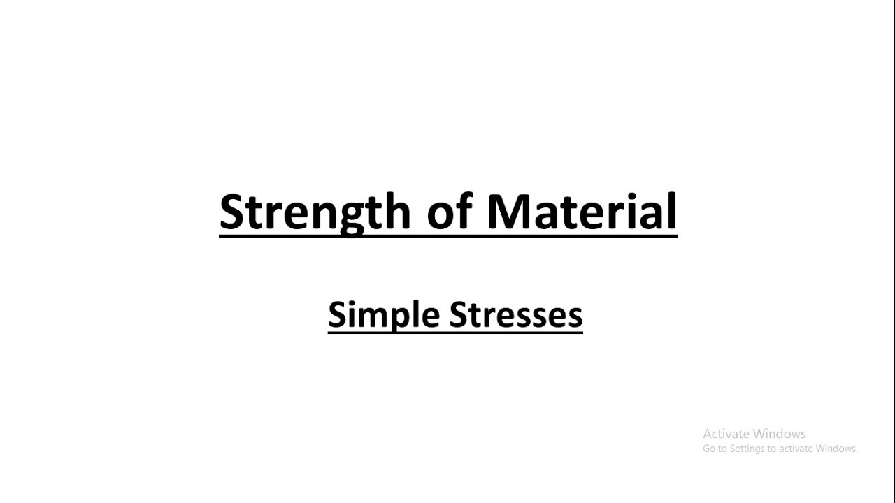 Simple Stresses (Part-1) - Strength of Material - GATE - CIVIL ENGG ...