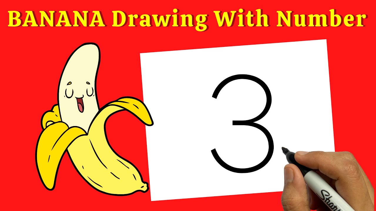 How To Turn Number 3 Into A Banana | How To Draw Banana Easy Step By ...