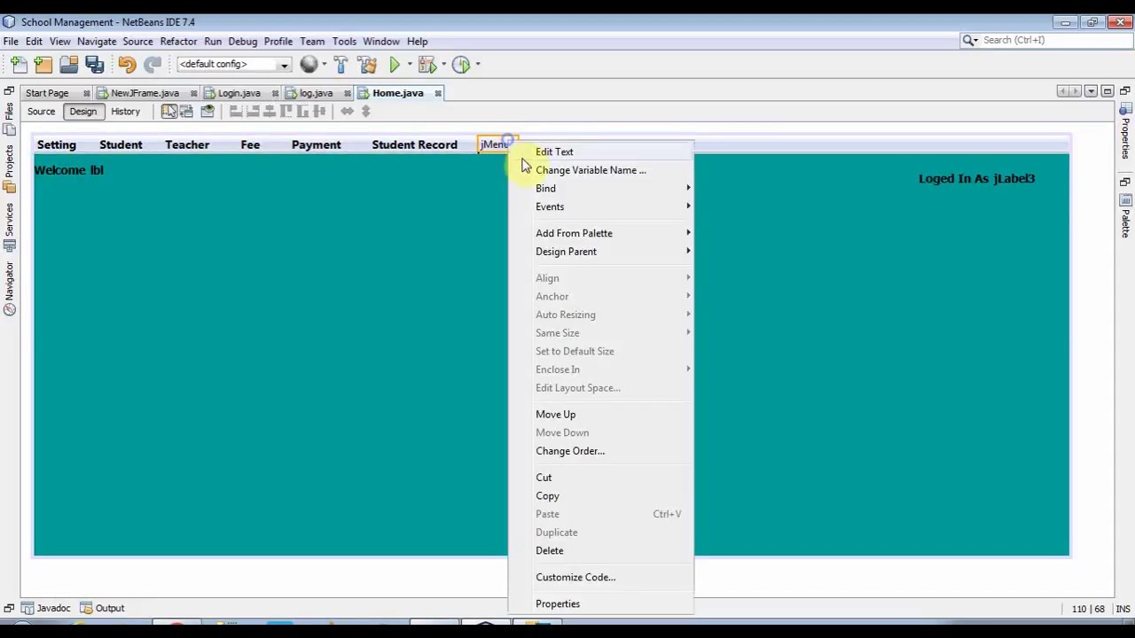 jmenu designing Part 6 - YouTube