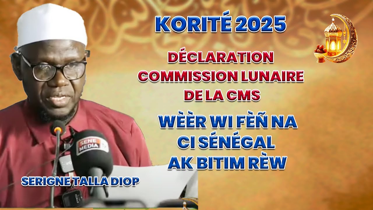 Korité 2025 Déclaration WOLOF commission lunaire Coordination Musulmans ...