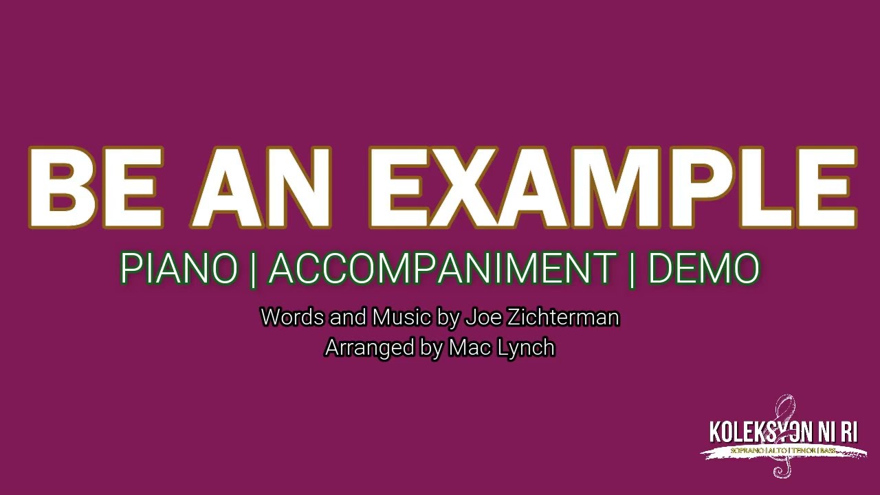 Be An Example | Piano | Accompaniment | Lyrics - YouTube