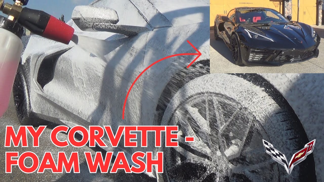My C8 Corvette Foam Wash - YouTube