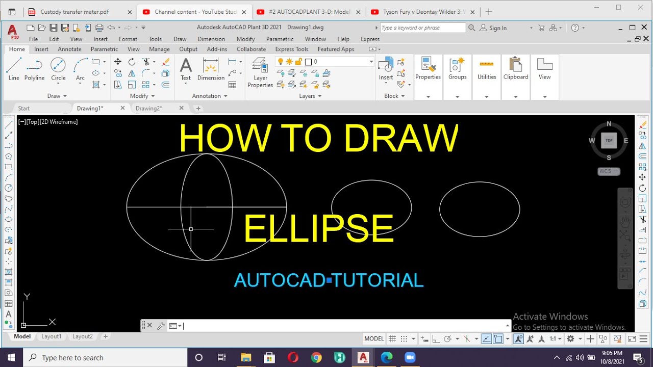 How to Draw Ellipse on Using AutoCAD - YouTube