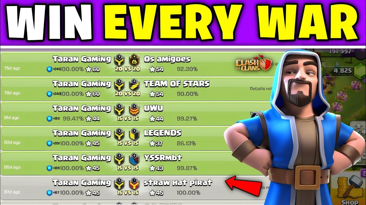 Tips 🤩 | Win Every Single War in Clash of clans....COC - YouTube