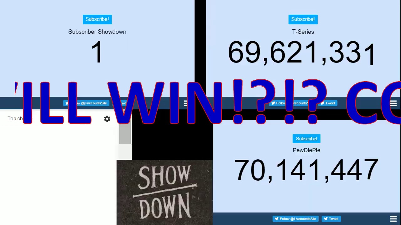 PEWDIEPIE vs TSERIES || FIRST TO 100M || Subscriber Showdown - YouTube