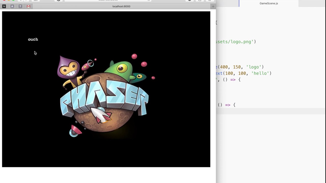 04 Phaser preload create text input - YouTube