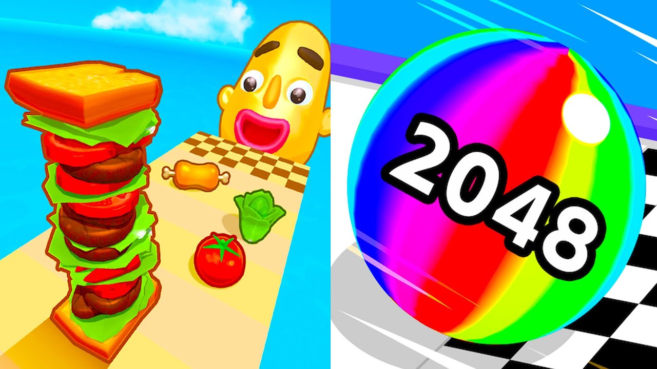Sandwich Runner vs Jelly Run 2048 👉🟥🟢🟦👈 Walkthrough Max Gameplay Ep70 ...