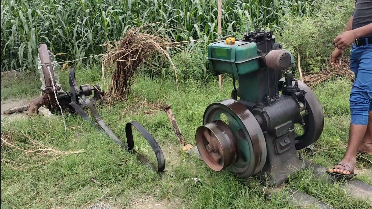 Diesel Engine Pump Machine Smooth Irrigation system l Sinchai Setup for ...