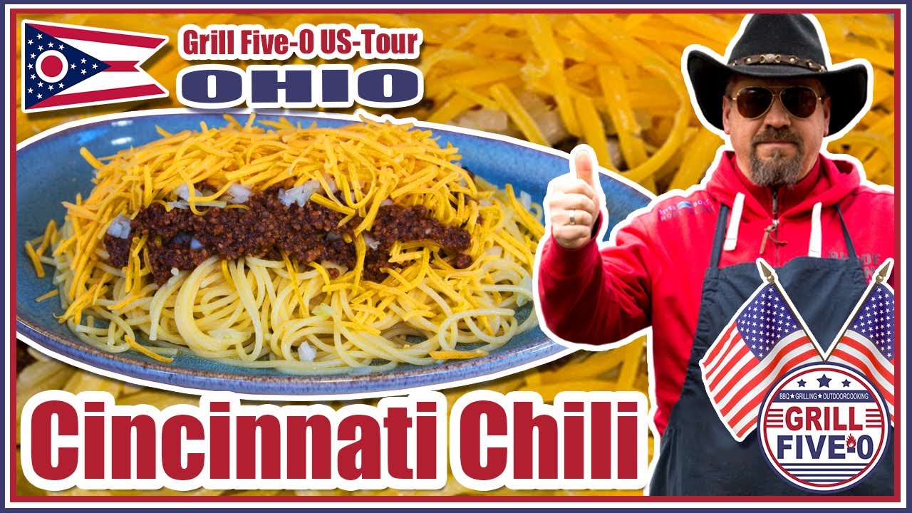 Cincinnati Chili | Four-Way Onion | Spaghetti Fleischsoße Cheddar ...