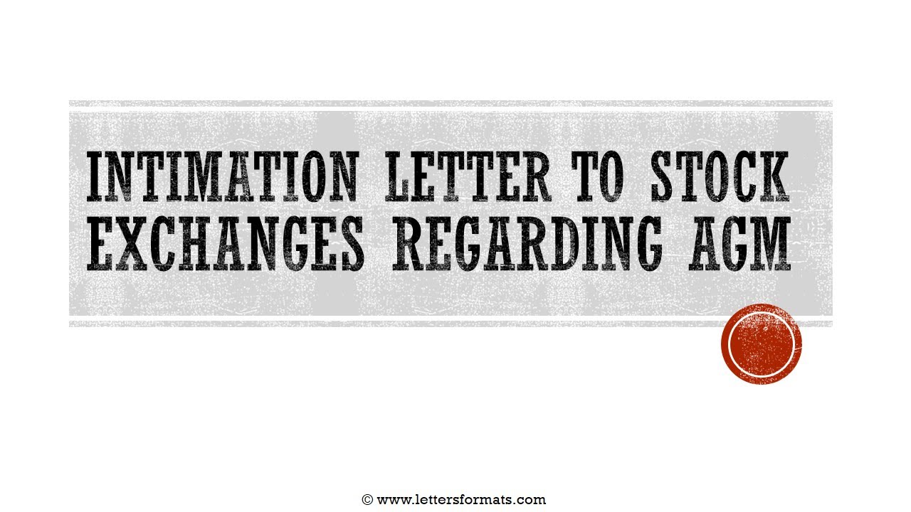 How to Write an Intimation Letter to Stock Exchanges for AGM - YouTube