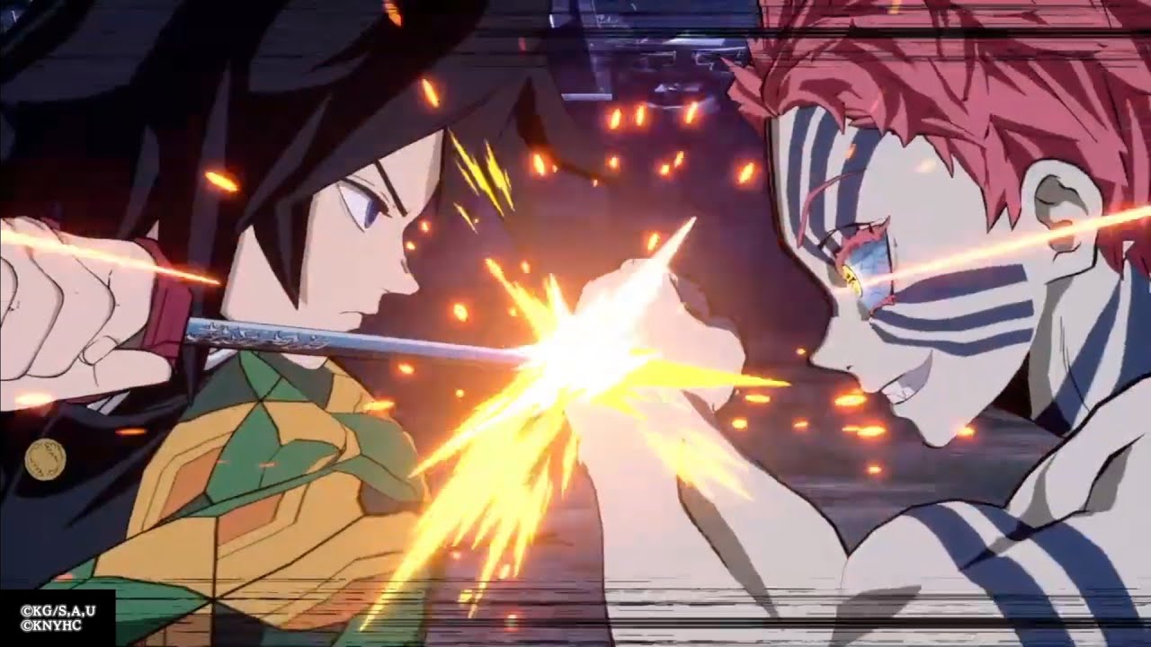 TOMIOKA GIYU VS AKAZA!!!Demon Slayer -Kimetsu no Yaiba- The Hinokami ...
