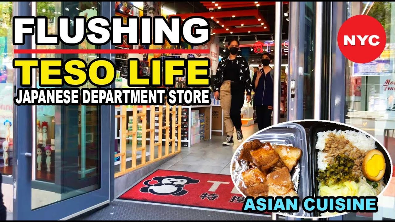 Life in NYC｜Shop TESO Life in Flushing; Dine at a tiny food court for ...