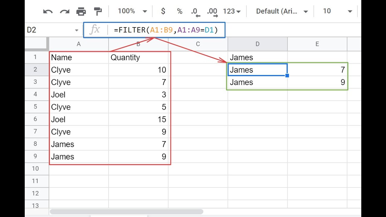 Day 10 How To Instantly And Dynamically Filter Data On The Fly With The Filter Formula YouTube Day 10 How To Instantly And Dynamically Filter Data On The Fly With The Filter Formula YouTube