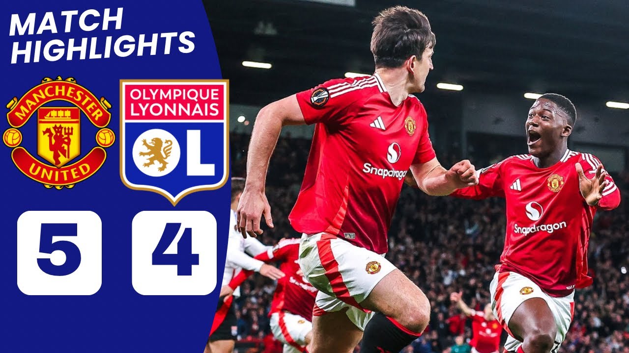 Maguire Goal vs Lyon | Man United vs Lyon (5-4) HIGHLIGHTS | Mainoo ...