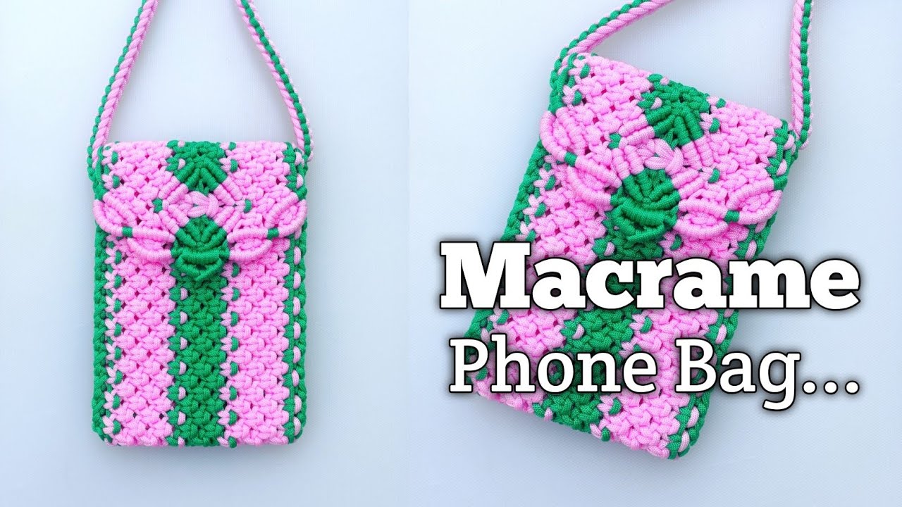 Macrame mini phone bag tutorial | Bolsa de macrame | how to make ...