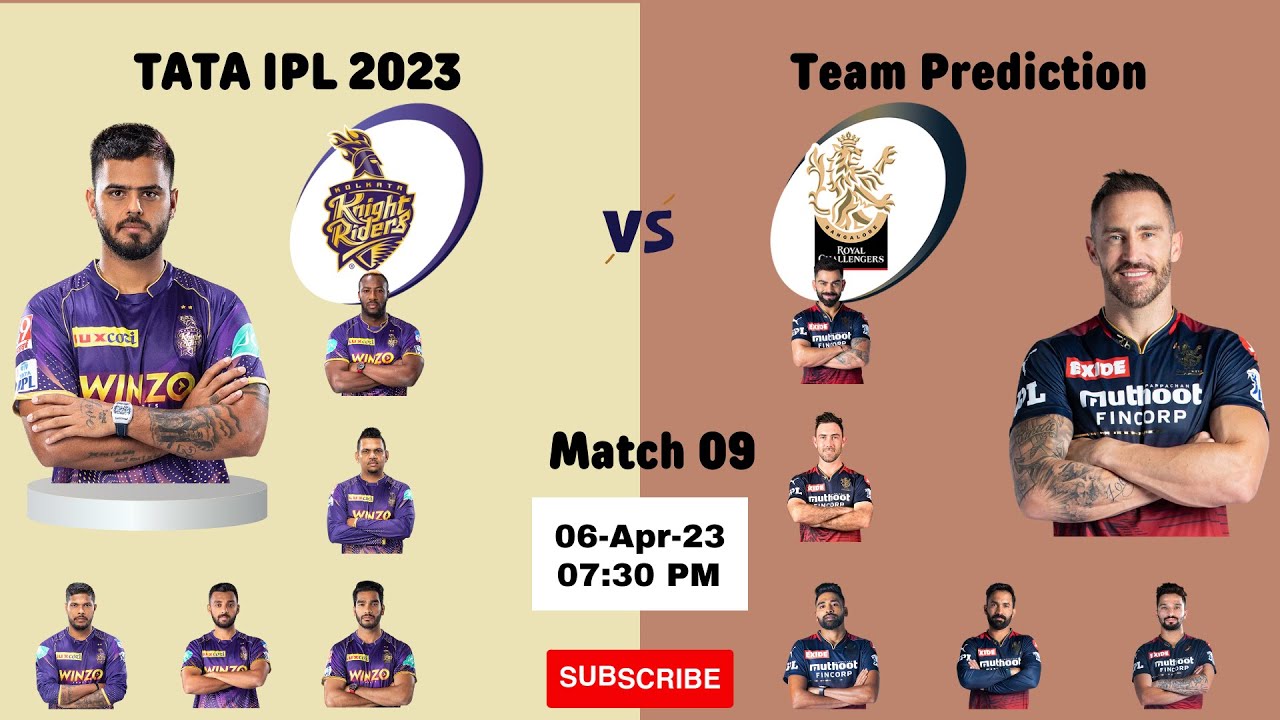 KKR vs RCB | 06, Apr Match No. 09 | IPL 2023 | Fantasy Team Prediction ...