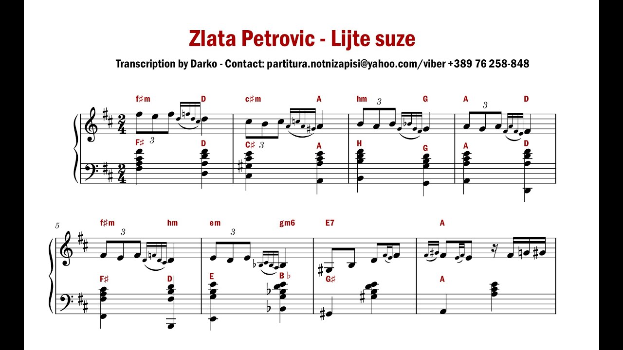 [Notni zapis za harmoniku] Zlata Petrovic - Lijte suze (FORSPIL) - YouTube