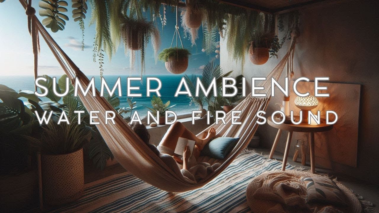 🔥🌞 Summer ambience • ASMR nature sounds • Ocean, rain & breeze • Relax ...