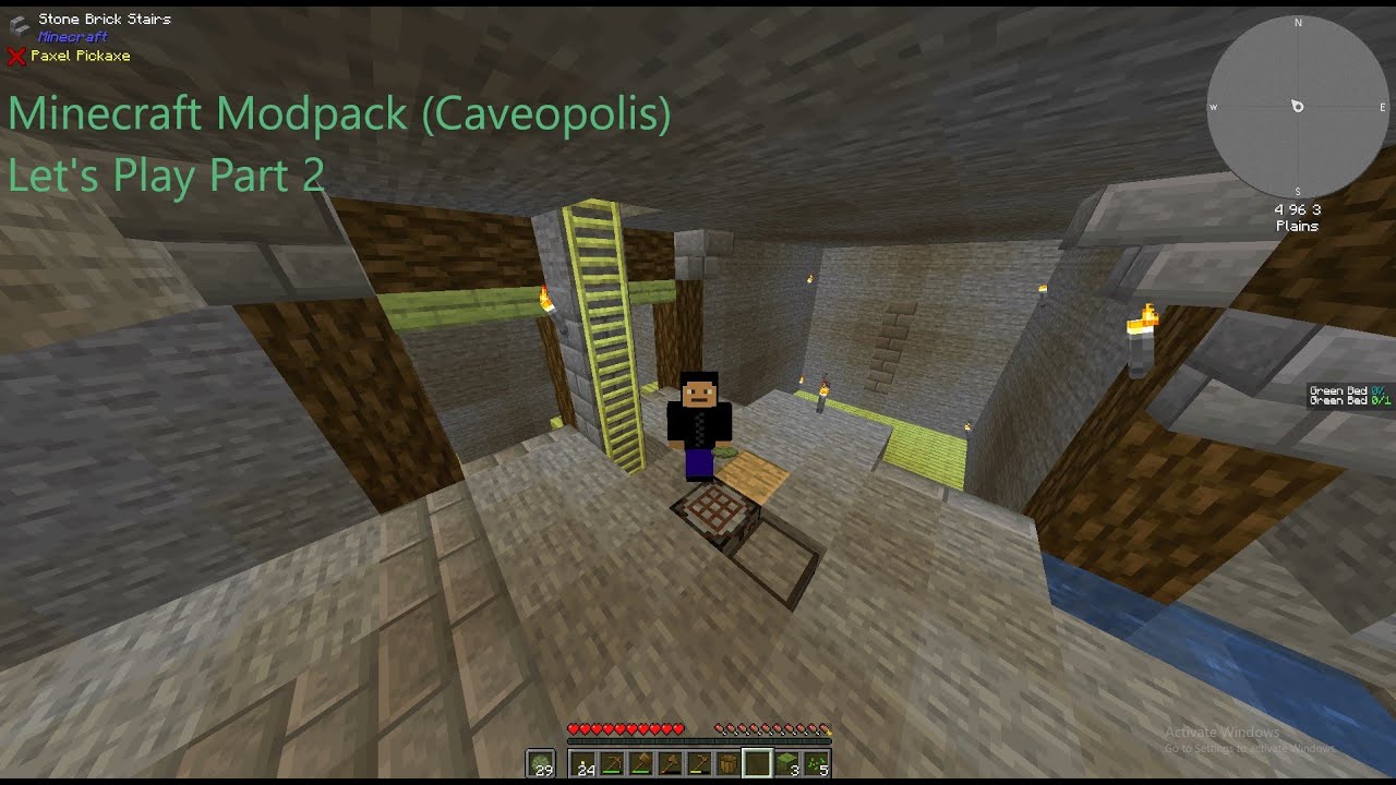 Minecraft Modpack (Caveopolis) Let's Play Part 2 ~ Wooden Tech - YouTube