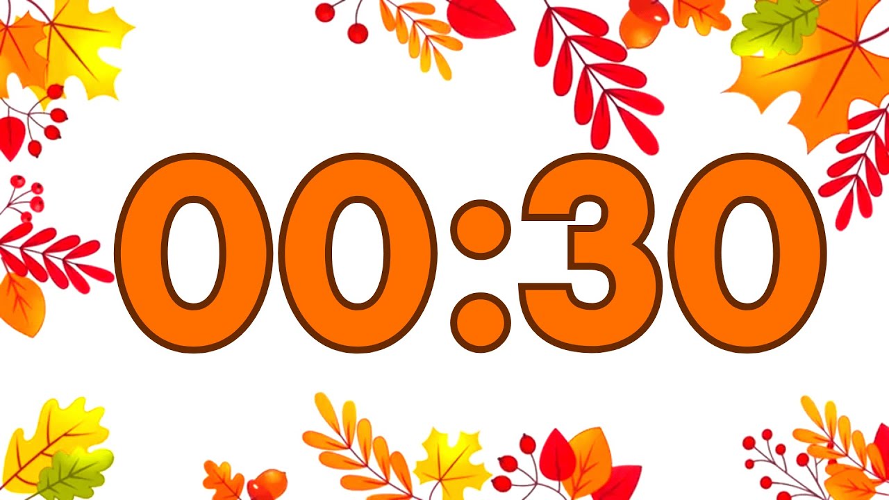 30 second fall leaves timer with music and alarm - YouTube