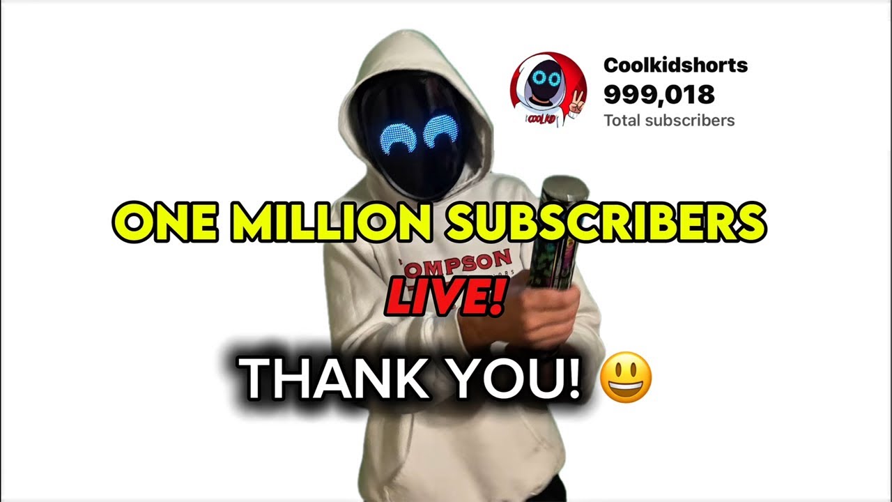 One Million Subscribers Live! 🥳 - YouTube