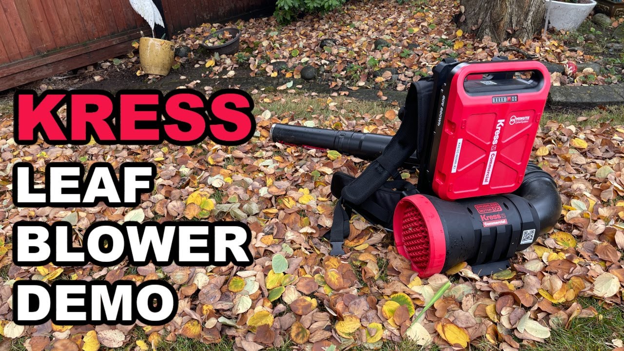 KRESS 60V Commercial Back Pack Leaf Blower Demo - YouTube