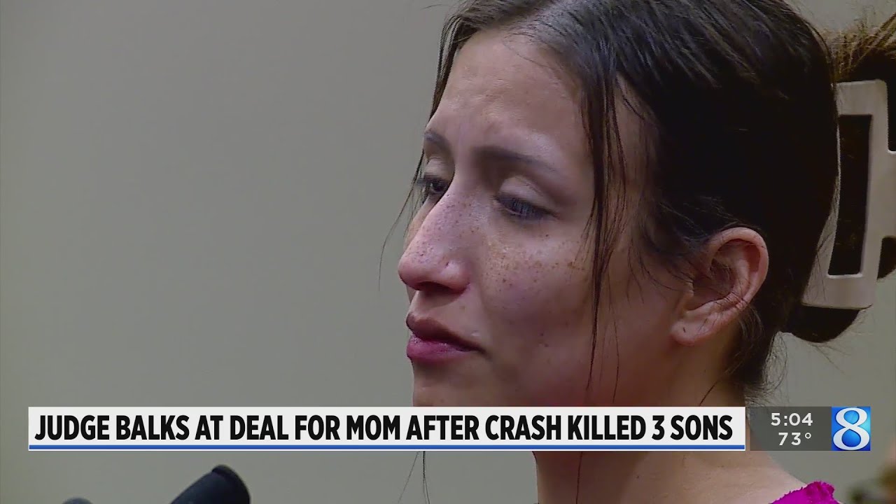 Judge balks at deal for mom after crash killed 3 sons - YouTube