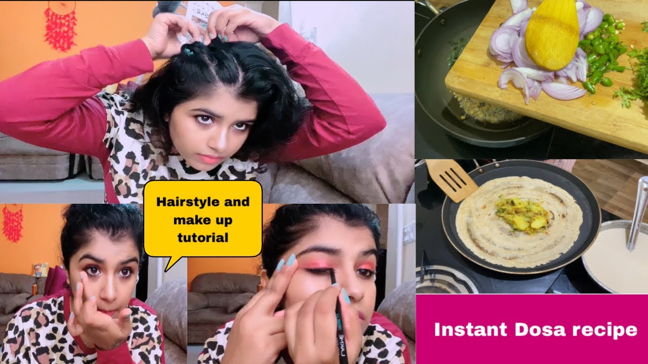 Kannada vlog | Instant breakfast recipe | Hairstyle tutorial inkannada ...