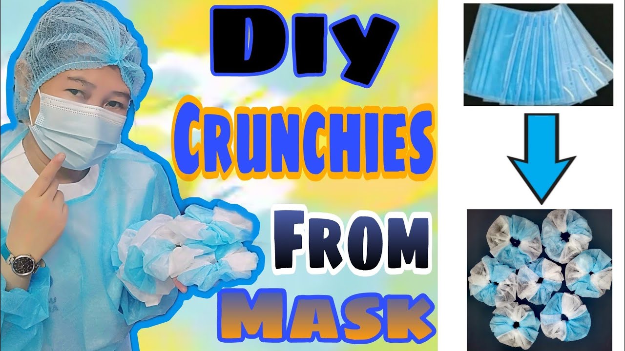 DIY mask into a scrunchie/ how to make scrunchies from a mask - YouTube