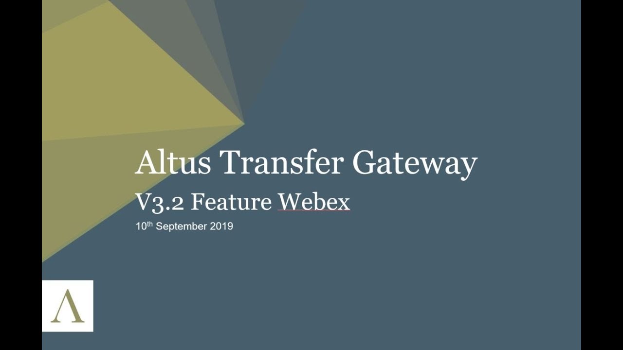 Altus Transfer Gateway - Version 3.2 release overview - YouTube
