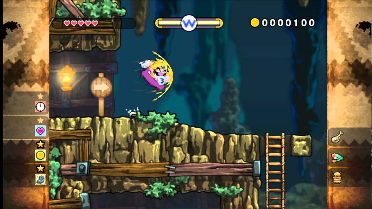 Wario Land: Shake It! 100% Speed Run - Segment 27 (Stonetooth Cave 2 ...