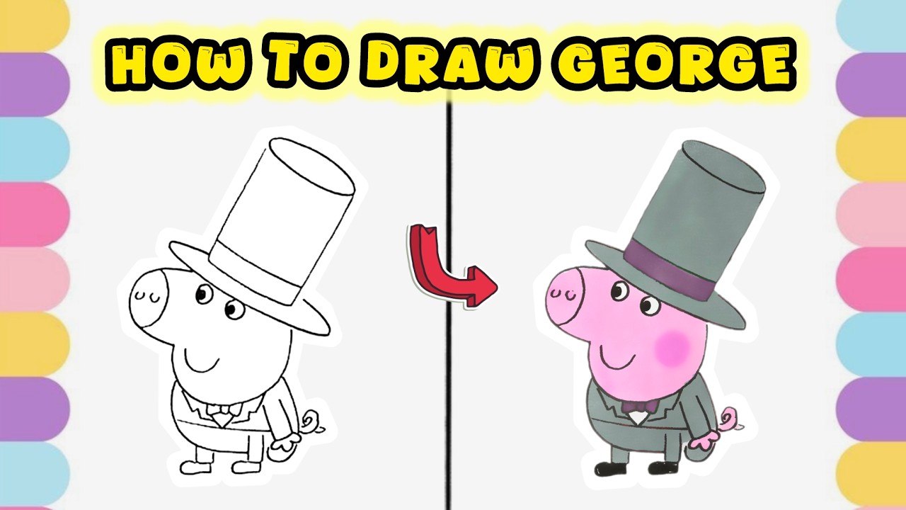 How to Draw George from Peppa Pig – Easy Cartoon Character Guide - YouTube