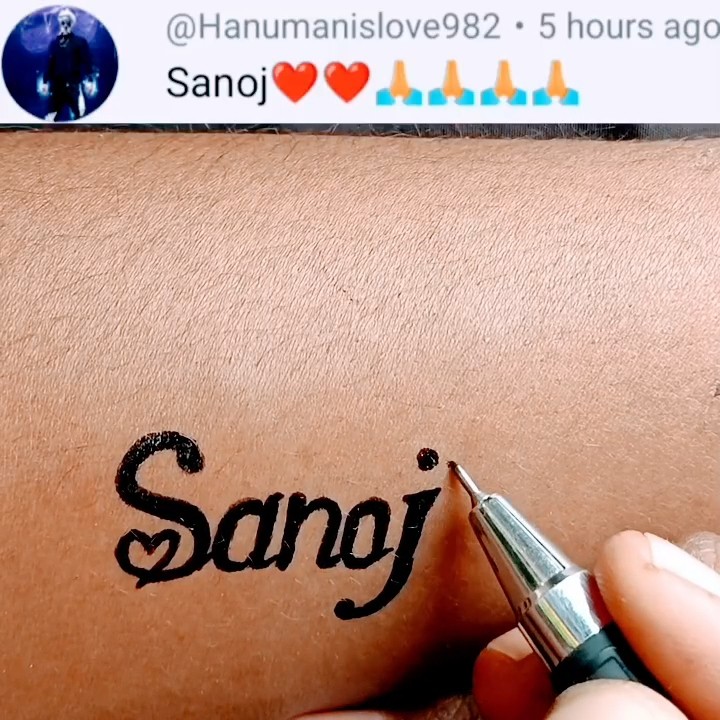 Beautiful 😍 Sanoj name tattoo design for boys #short #viral #trending ...