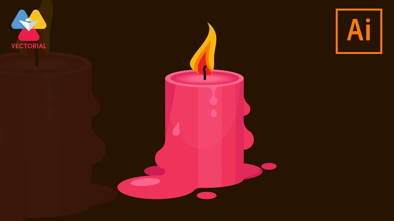 Flat design Candle tutorial in Adobe Illustrator 2020 - YouTube
