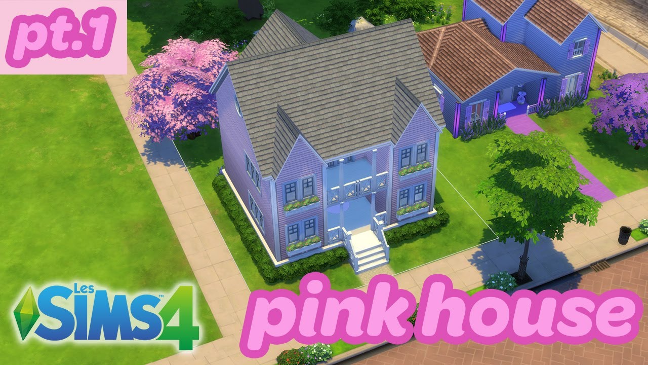 Building a pink house in the sims!! | Sims 4 | pt.1 The outside - YouTube