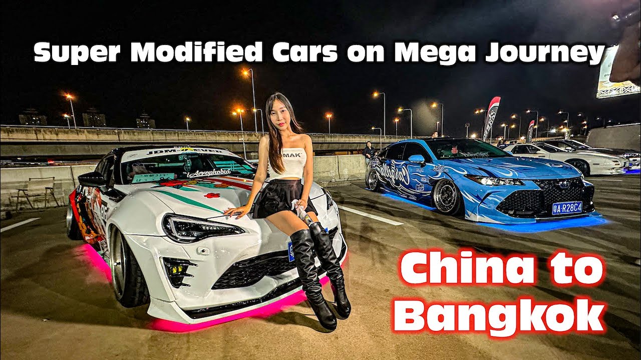 Super wide and low cars with crazy camber on epic journey China to ...