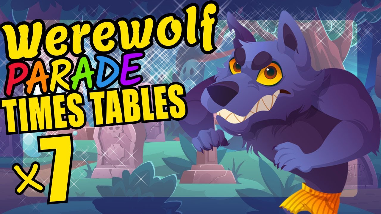 Halloween Werewolf Teaching Multiplication Times Tables x7 Educational ...