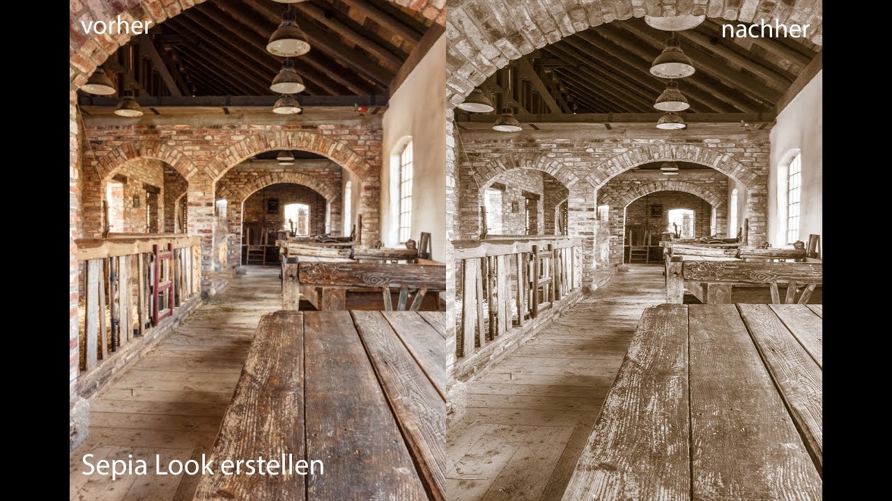 Photoshop Tutorial - Sepia Look erstellen - YouTube