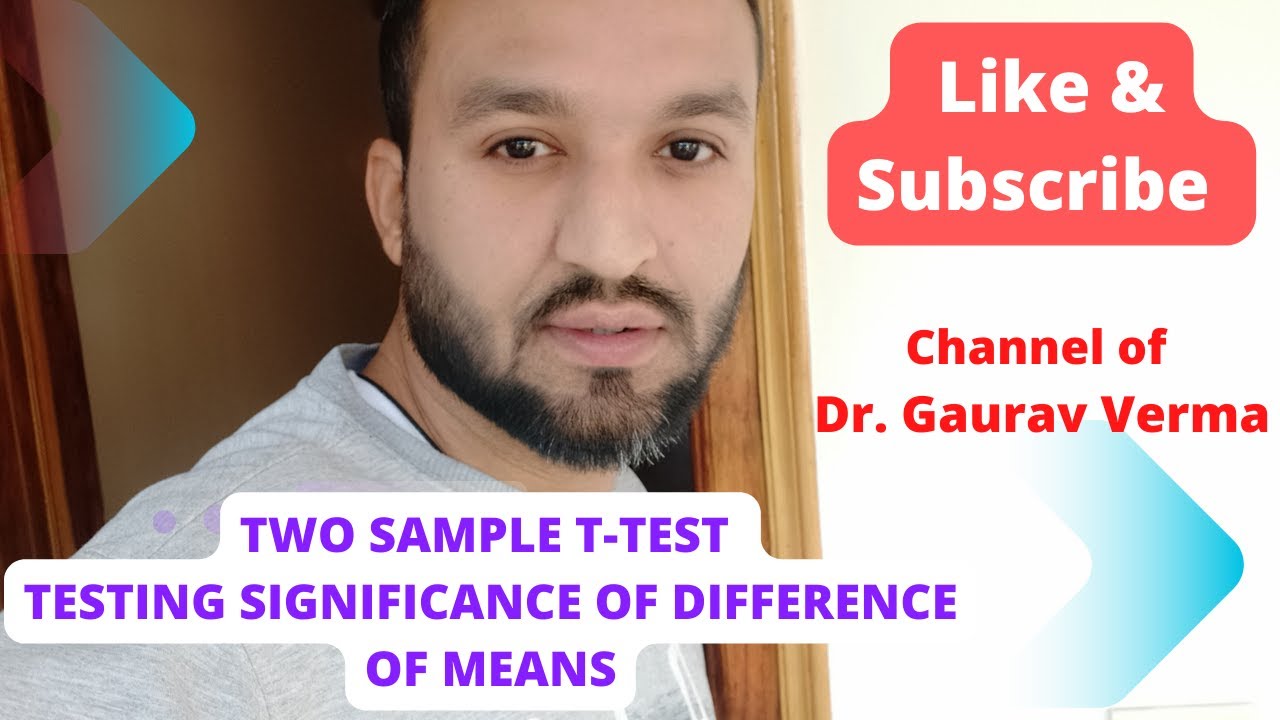 TWO SAMPLE t- Test (t - Test for difference of Means) - YouTube