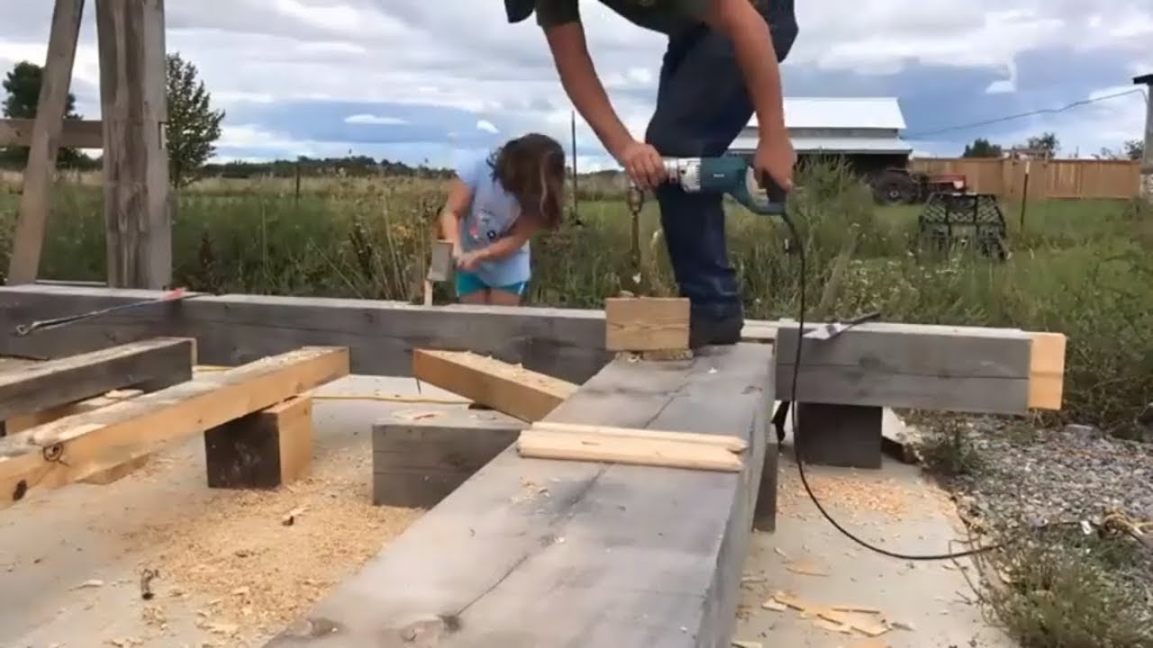 Birth of a Wooden Barn: A Timber Frame Journey Part 3 - YouTube