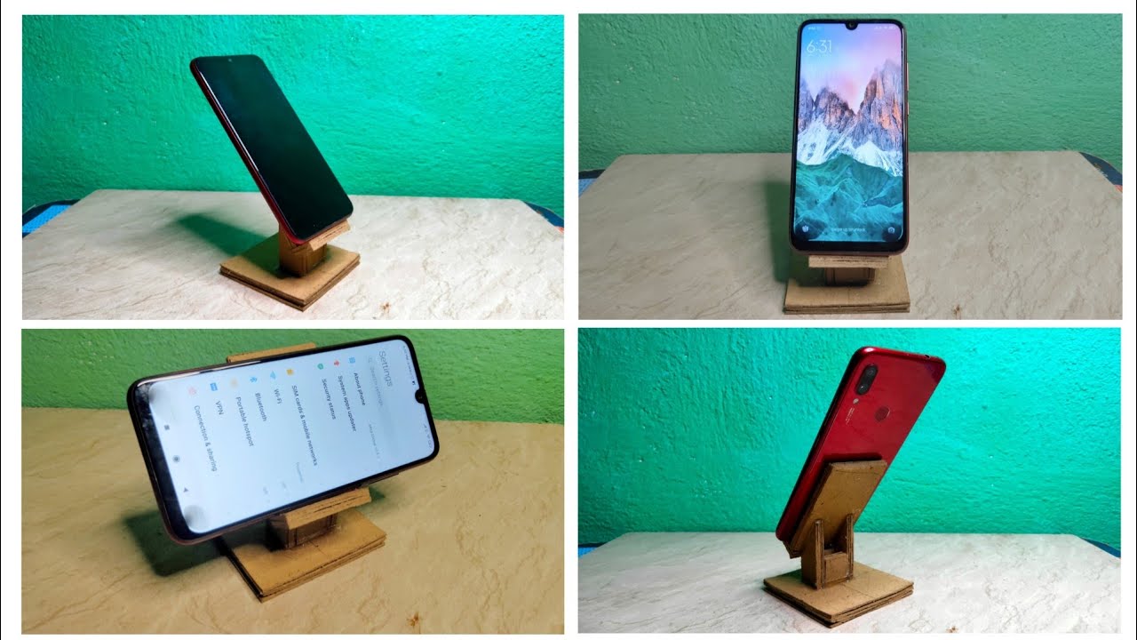 DIY Cardboard Mobile Stand Making - YouTube