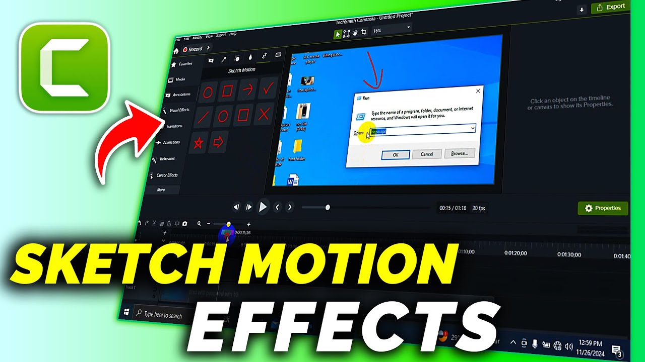 How to Use Sketch Motion Effect in Camtasia - YouTube