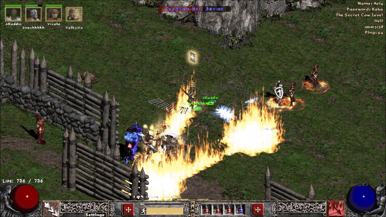 Diablo 2, Secret cow level, Nightmare and hell difficulty - YouTube