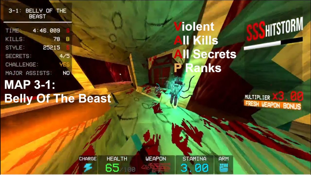 ULTRAKILL: MAP 3-1: Belly Of The Beast (New Game, All Secrets/Kills ...