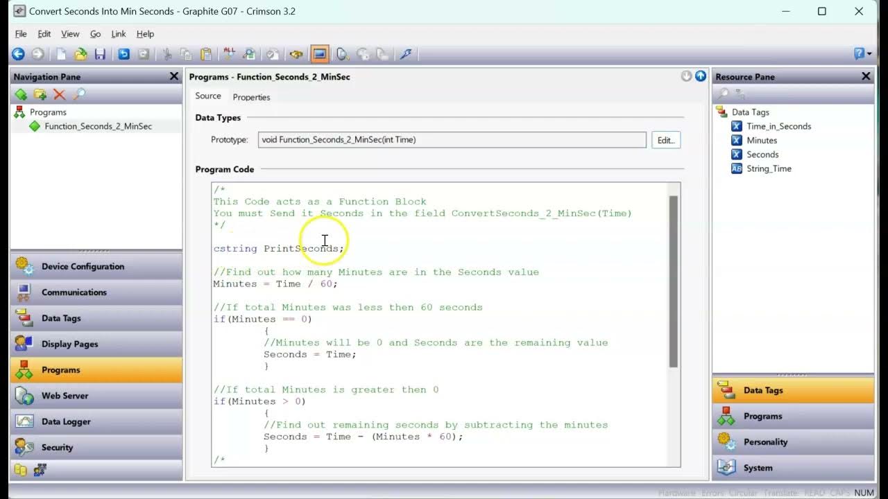 Convert Time in Seconds to Minute:Seconds - YouTube