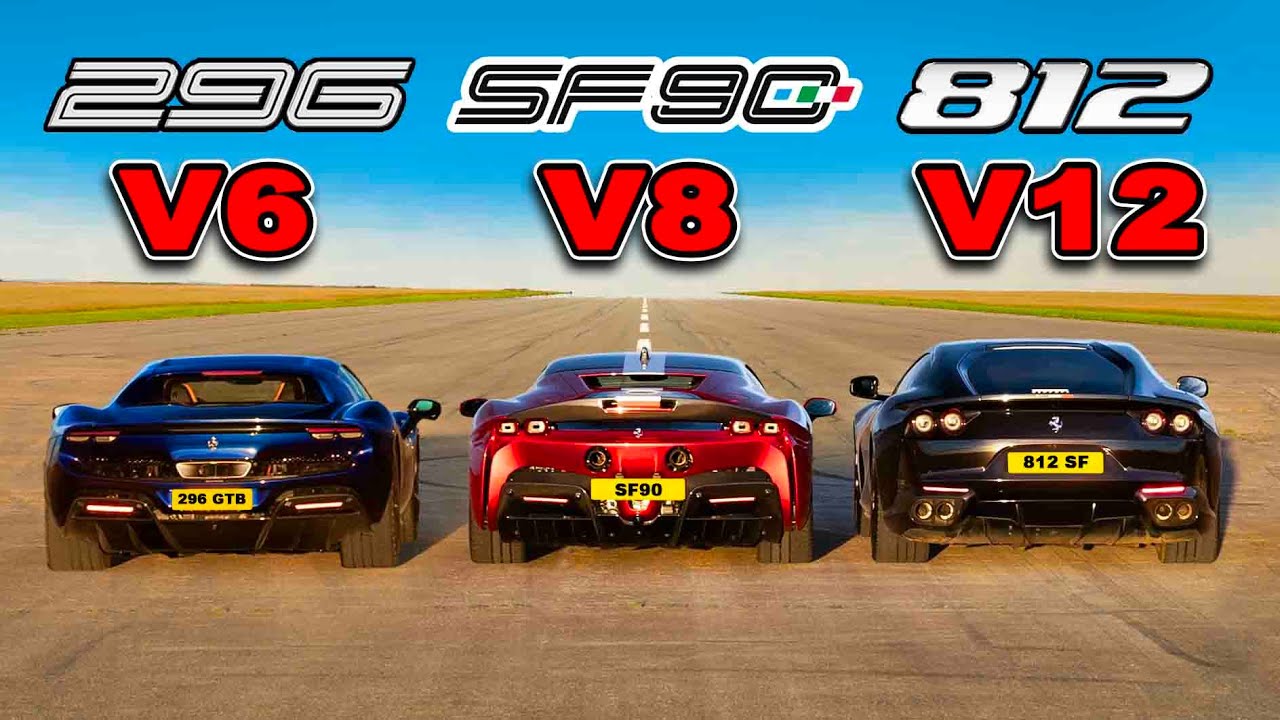 Ferrari V12 vs V8 vs V6: ARRANCONES - YouTube