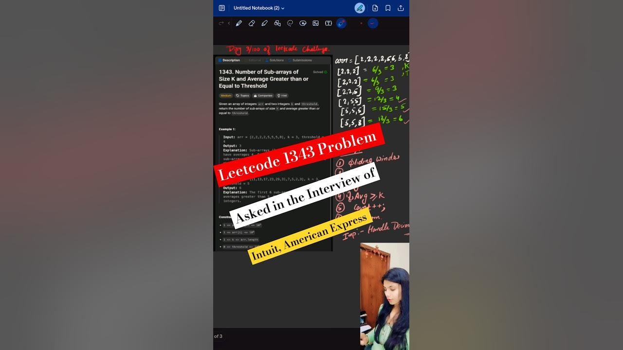 leetcode 1343 problem #leetcode #coding #programming #viralvideo #dsa #leetcode1343problem # ...