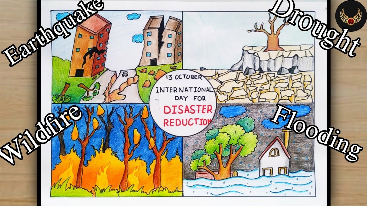 International Day for Disasters Reduction Poster Drawing | Types Of ...