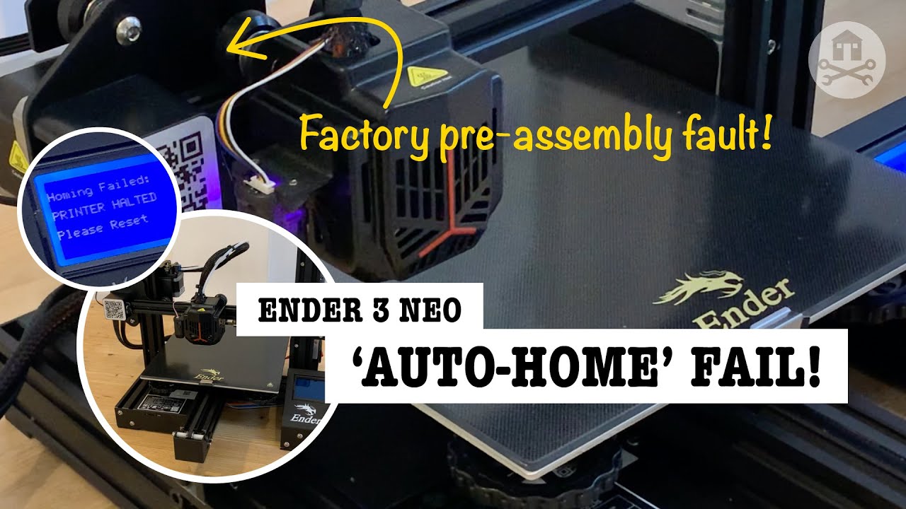 Ender 3 Neo 'auto-home' fail - factory pre-assembly fault - YouTube