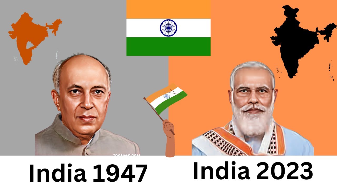 India 1947 vs India 2023 | India 1947 | India 2023 | India Comparison ...